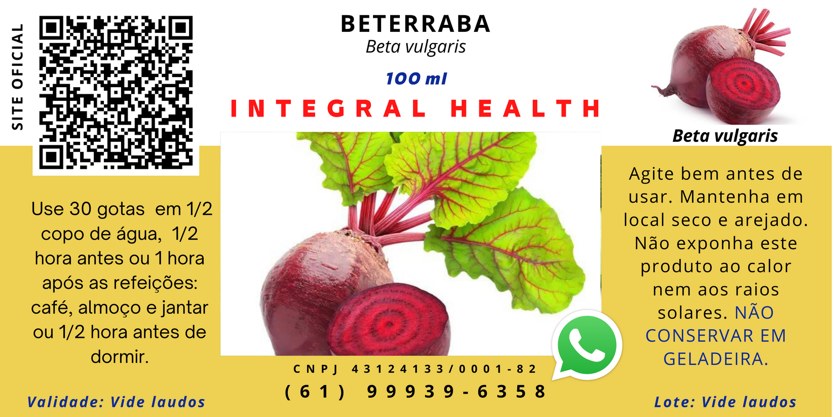 Beterraba + 3 Berries, 200 ml (2 x 100 ml em vidro âmbar) - Antioxidan ...